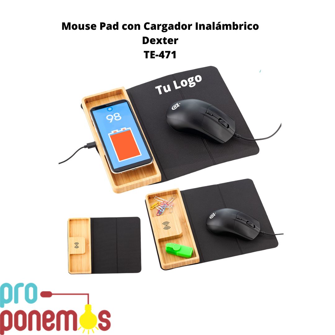 Mouse Pad con Cargador Inalámbrico Dexter TE-471 (CP)